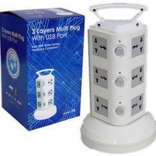 3 Layers Multi Plug Tower With USB Port | Lazada