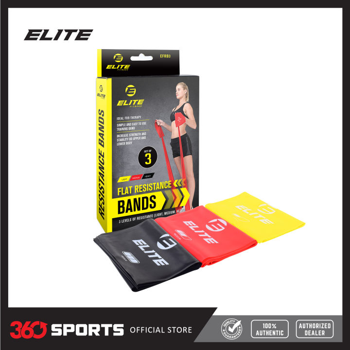 Elite Fitness Flat Resistance Bands Set of 3 (Light, Medium, Heavy ...