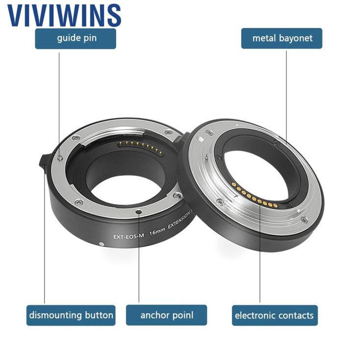 【NEW】 Viviwins 10mm + 16mm Macro Autofocus Close‑up Adapter Ring Kit for EOS EF‑M Mount | Lazada ...