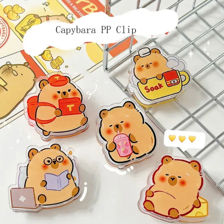 TRYJUV Capybara Kẹp Nhựa PP capybara Kẹp giấy Trang trí Kẹp ghi nhớ ...