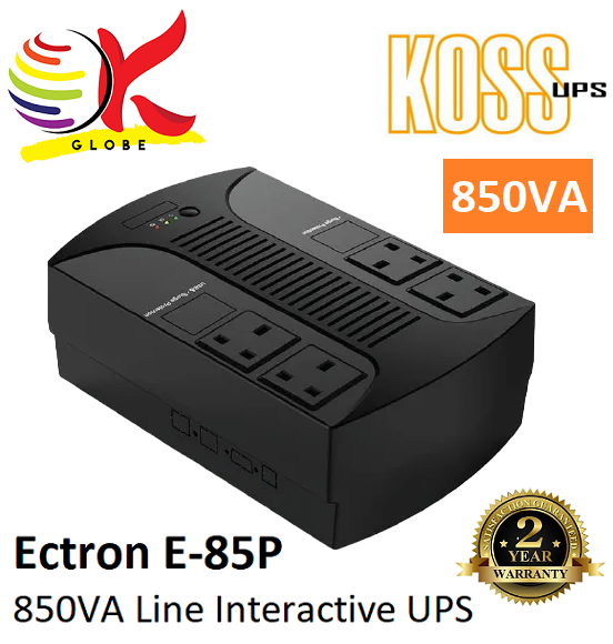 KOSS E-85P 850V ECTRON LINE-INTERAVTIVE UPS AVR WITH 4x BRITISH SOCKETS ...