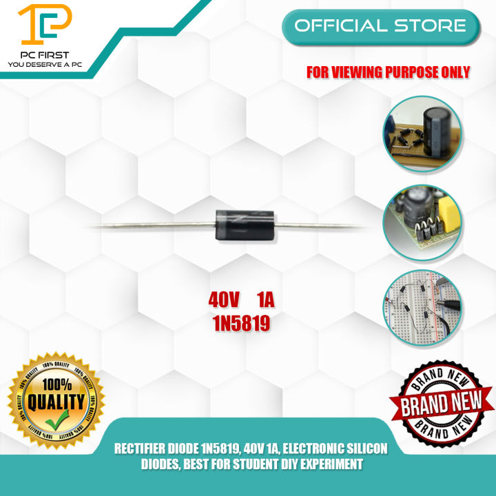 PC FIRST RECTIFIER DIODE 1N5819, 40V 1A, ELECTRONIC SILICON DIODES ...