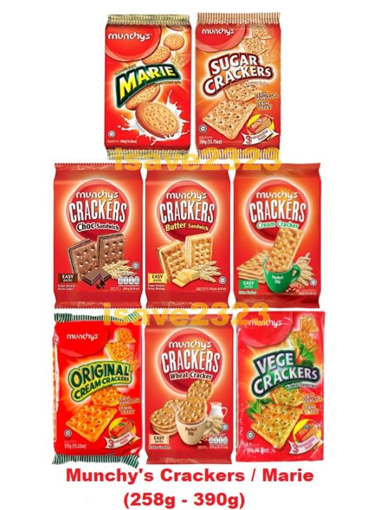 [HALAL] Munchy's Crackers / Marie Biscuit (258g - 390g / Pack) - 8 ...