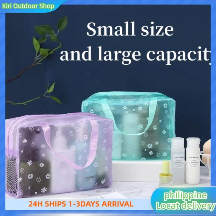 Flower Pattern PVC Plastic Ziplock Storage Waterproof Bag Travel ...