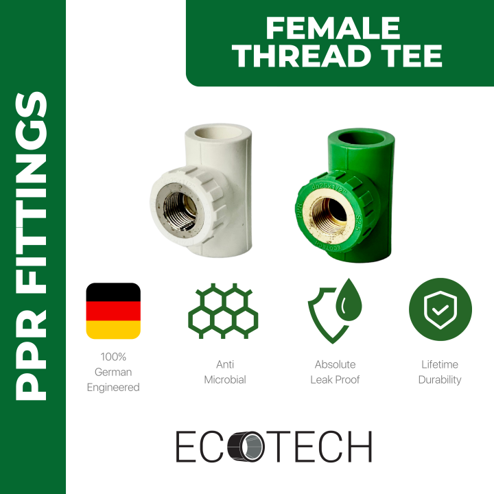 ECOTECH™ PPR Fittings - FEMALE THREAD TEE | Lazada PH