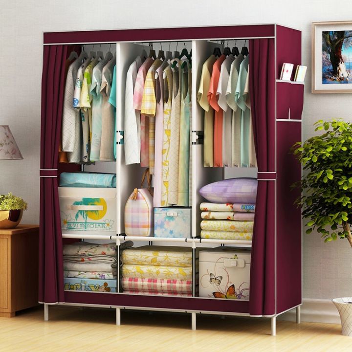 Single and double simple wardrobe cloth wardrobe storage wardrobe mini ...