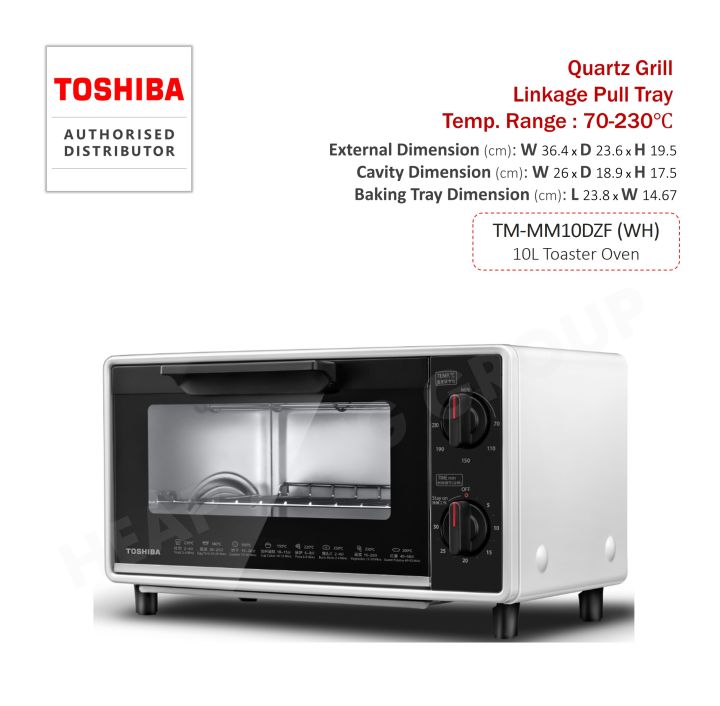 Toshiba 10L Toaster Oven - TM-MM10DZF(WH) | Lazada Singapore