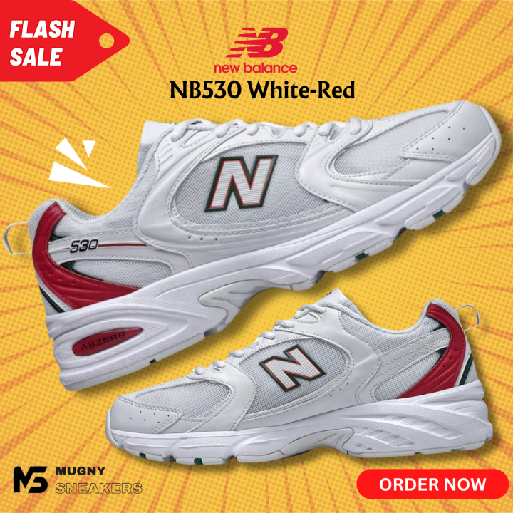 รุ่นฮิต NB530 Classic color White-Red Unisex รองเท้าผ้านิวบาลานซ์ 530 ...