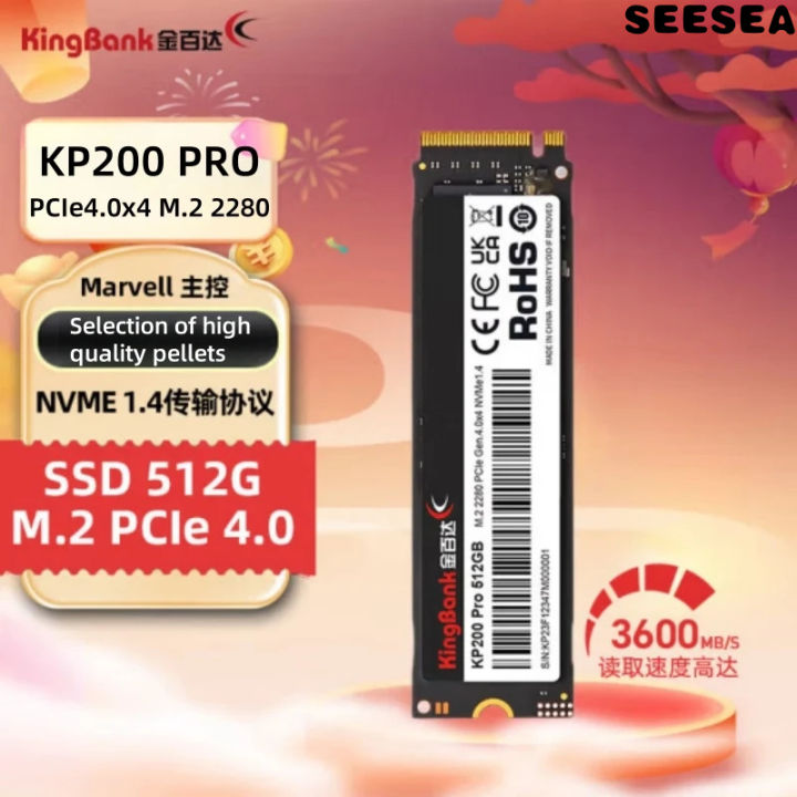 [Original]KINGBANK KP200 PRO SSD 512GB PCIe 4.0X4 NVMe1.4 M.2 2280 For Desktop Laptop | Lazada.co.th
