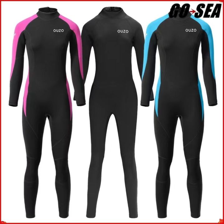 OUZO 1.5mm Neoprene Wetsuit Women Long-sleeved Full Body Diving Suit ...