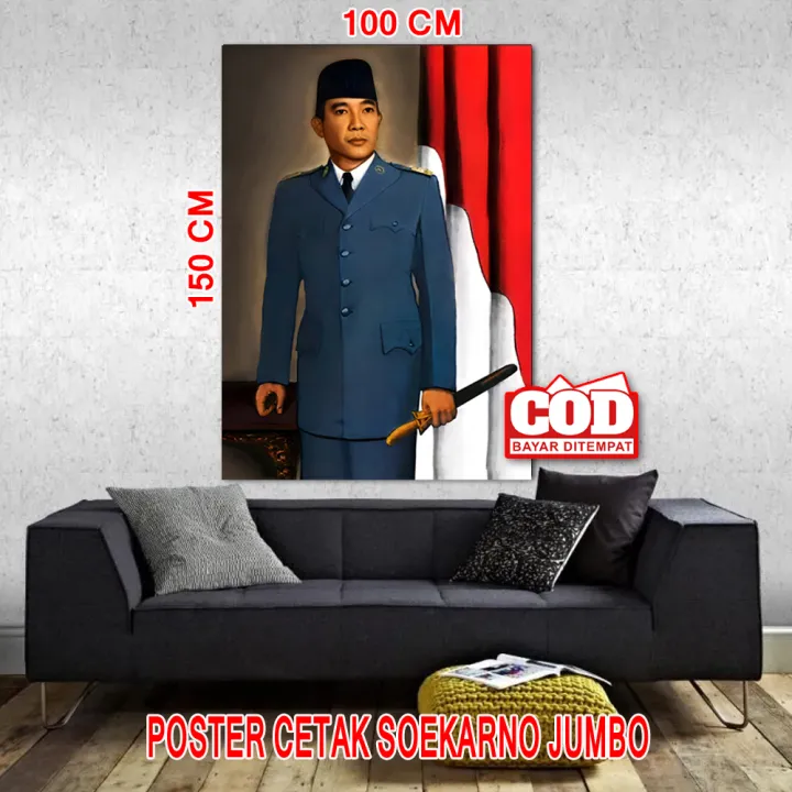 POSTER CETAK PRESIDEN SOEKARNO JUMBO SM, POSTER JUMBO PRESIDEN SOEKARNO ...
