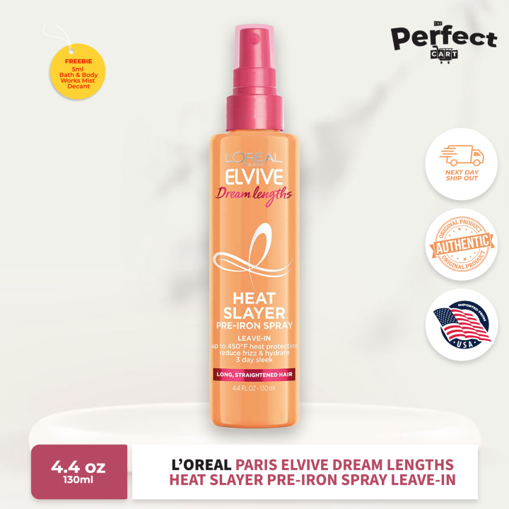 L'0real Paris Elvive Dream Lengths Heat Slayer Pre-Iron Spray Leave-In ...