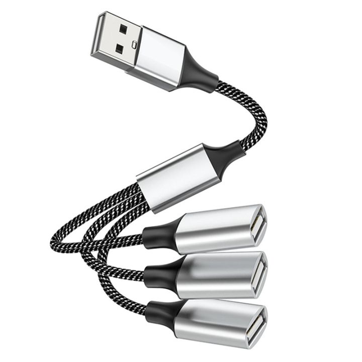 USB To USB 2.0 Triple USB Port HUB OTG Adapter Cable Data Charging ...
