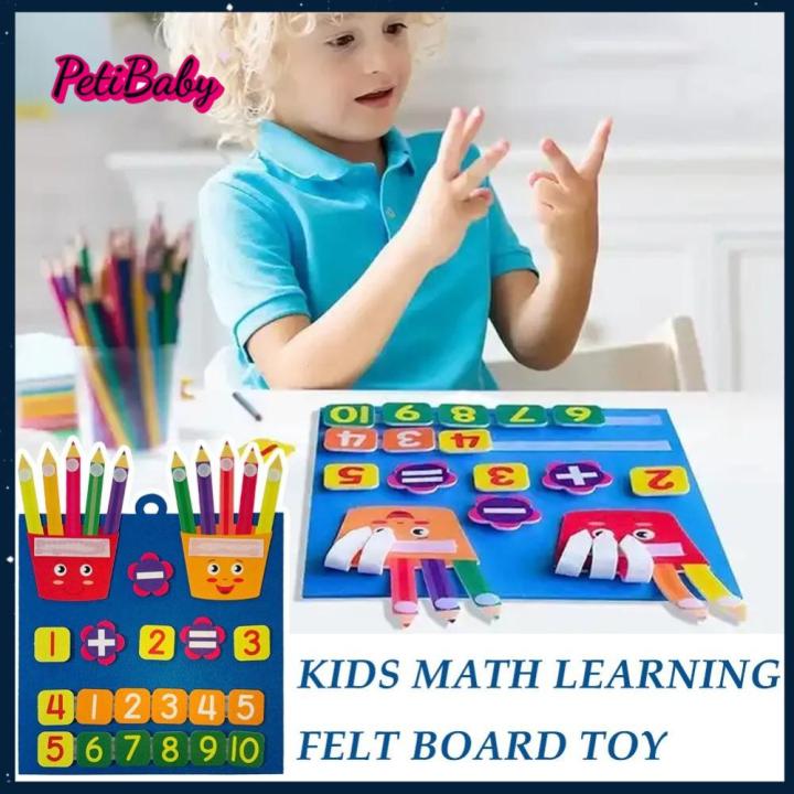PETIBABY Finger Digital Learning Numbers Felt Board Felt Board Early Education Addition And ...