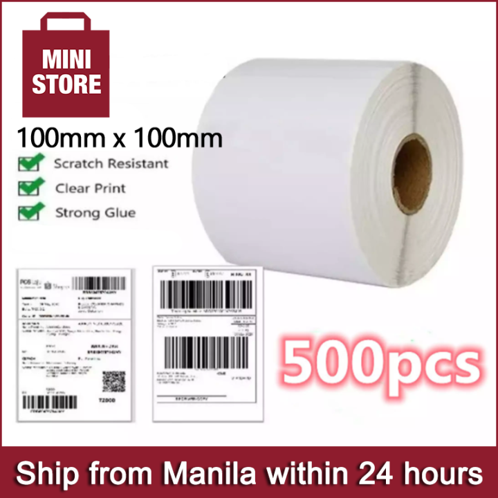 Shipping Waybill Sticker Paper Roll Label Paper 500 SHEETS 100mm*100mm ...