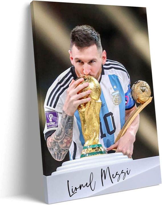 Football Superstars-Lionel Messi Champion World Cup Signature Poster ...