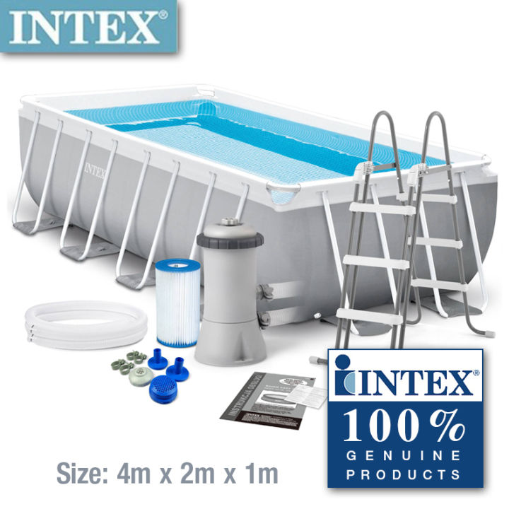 Intex 26788 Prism Frame Rectangular pool 4m x 2m x 1m | Lazada PH