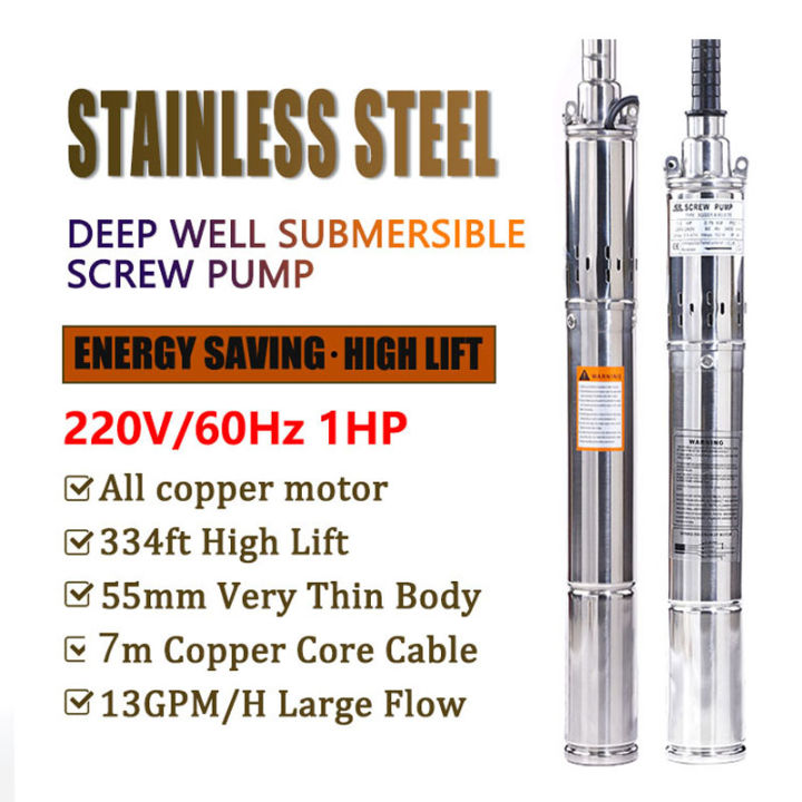 Submersible hole 750W-1 HP water pump deep well 220V | Lazada PH