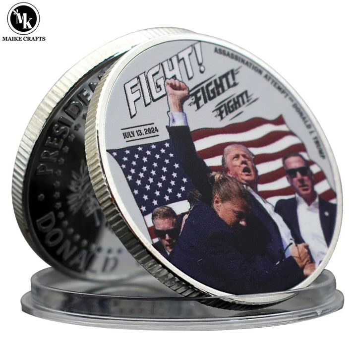 2024 Donald Trump Assassination Failure Challenge Coin FIGHT Metal ...
