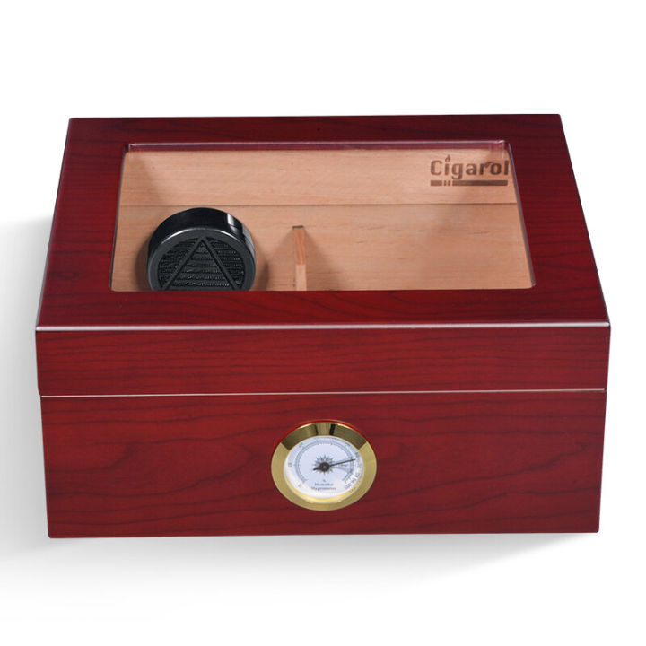 Humidor with Hygrometer Humidifier Portable Box High Translucent ...