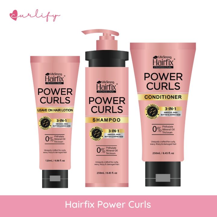 Hairfix Power Curls Shampoo / Conditioner / Leave on Hair Lotion ...