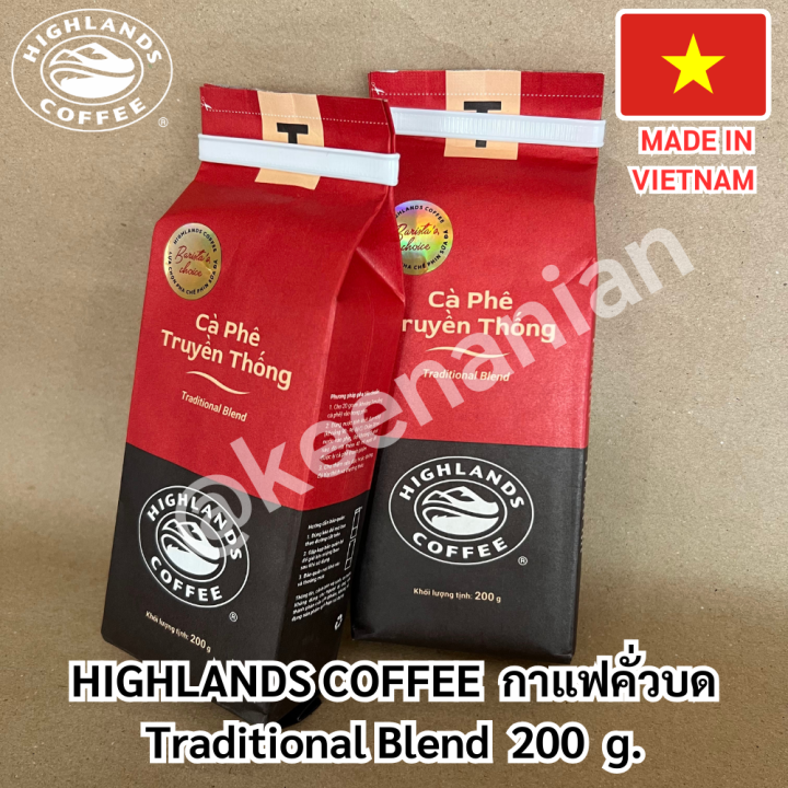 HIGHLANDS COFFEE กาแฟคั่วบด Traditional Blend 200 g.กาแฟเวียดนาม กาแฟดร ...