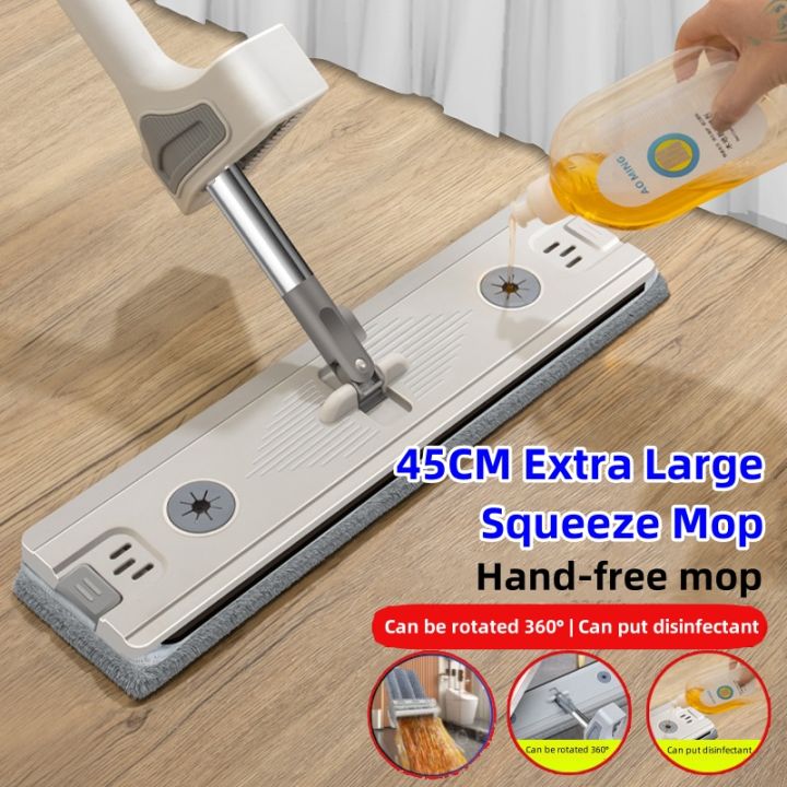 Squeeze Mop 45cm Large Heavy Duty XL Size Mop Self-Wringing Microfiber ...