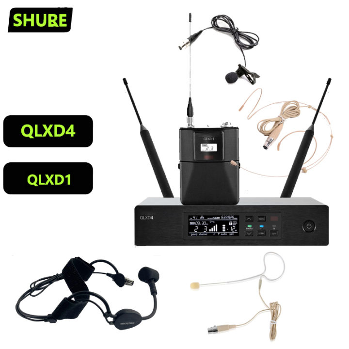 qlxd4/qlxd1 professional wireless microphone suit belt bag with head-mounted lavalier high ...