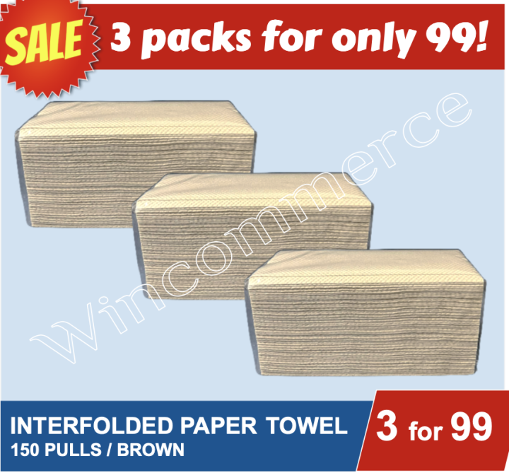 3 for 97 pesos BROWN Interfolded Paper Towel 150 pulls [Paper Towel ...
