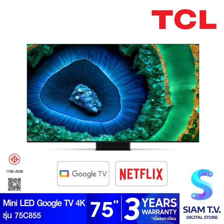 TCL QD-Mini LED TV Google TV 4K 144Hz รุ่น 75C855 สมาร์ททีวี ขนาด 75 ...