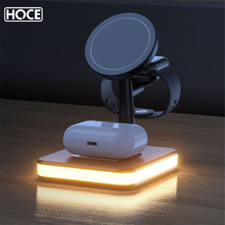 HOCE 15W 4 in 1 Magnetic Wireless Chager For Magsafe iPhone 12 13 14 15 ...