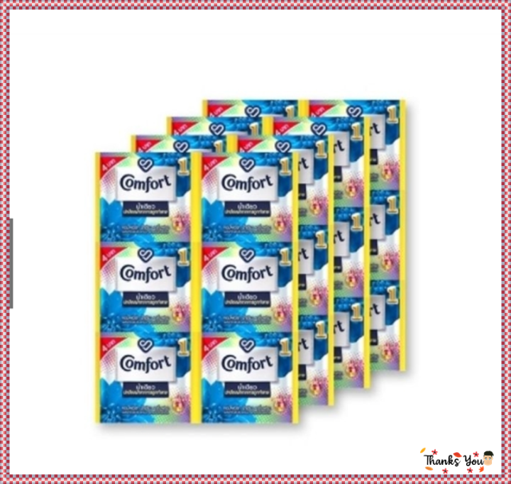 คอมฟอร์ท อัลตร้าน้ำเดียว น้ำยาปรับผ้านุ่ม สูตรเข้มข้น สีฟ้า 22 มล X 24
