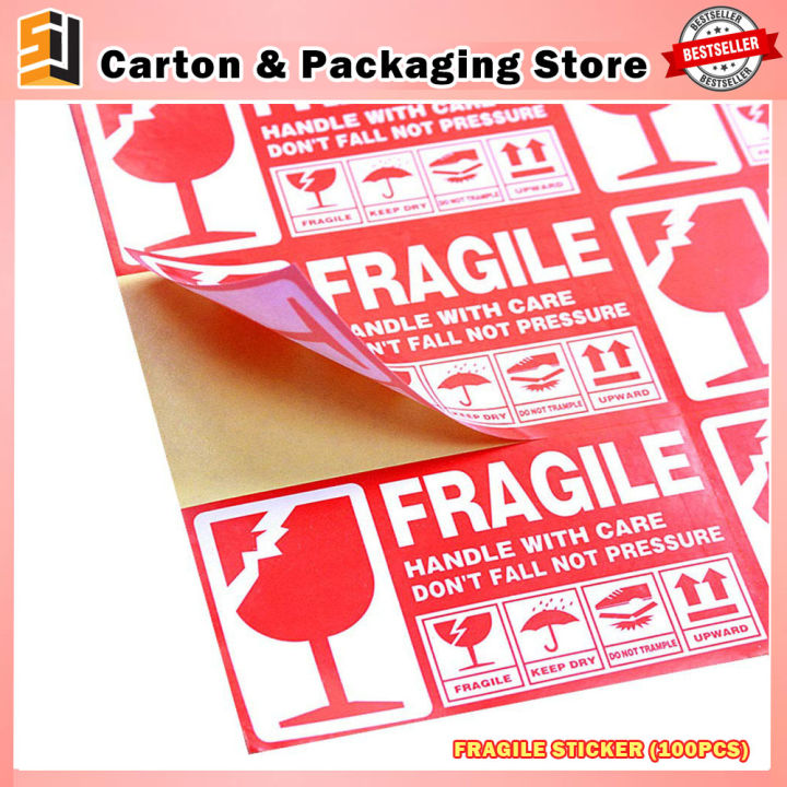 100pcs Fragile Sticker & Fragile Tape Fragile Label Warning Label | Lazada