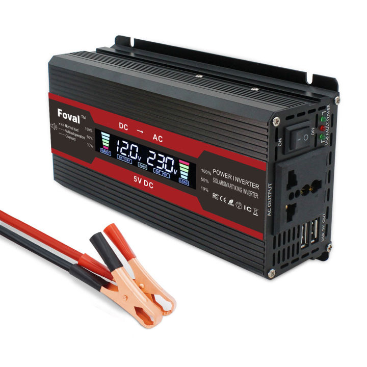 Foval 35000W LCD Display Solar Inverter DC 12V 24V to AC 220V Switch ...