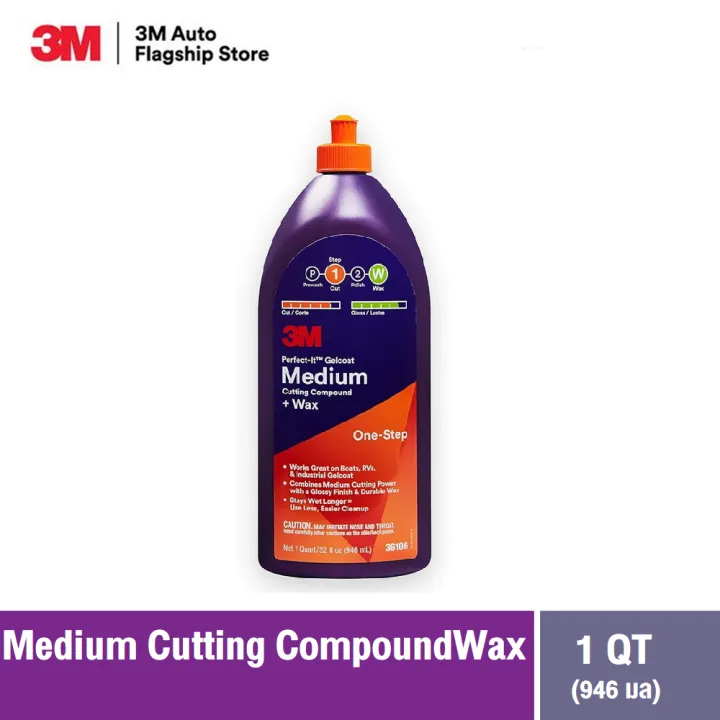3M™ Perfect-It™ Gelcoat Medium Cutting Compound + Wax, 36106, 1 quart ...