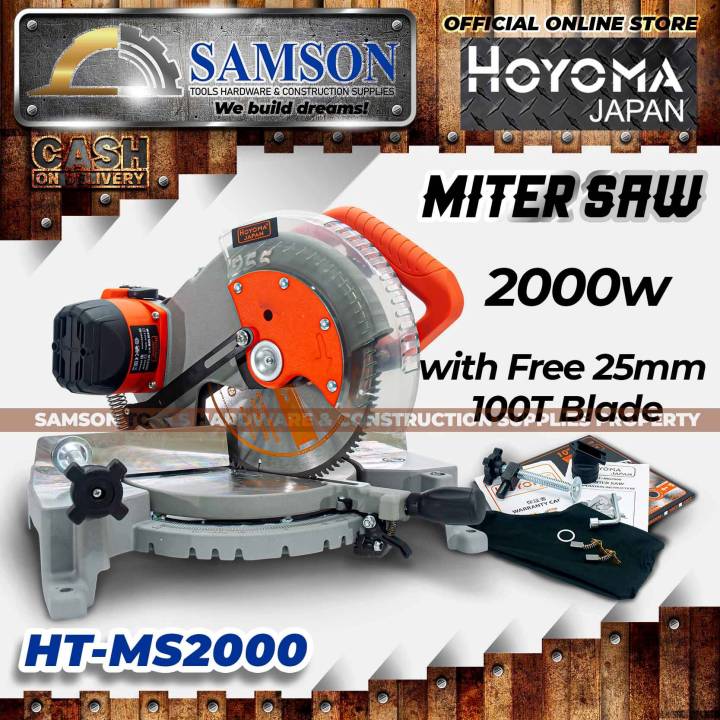 HOYOMA Japan 2000W 255mm Miter Saw with 100T Saw Blade (HT-MS2000 ...
