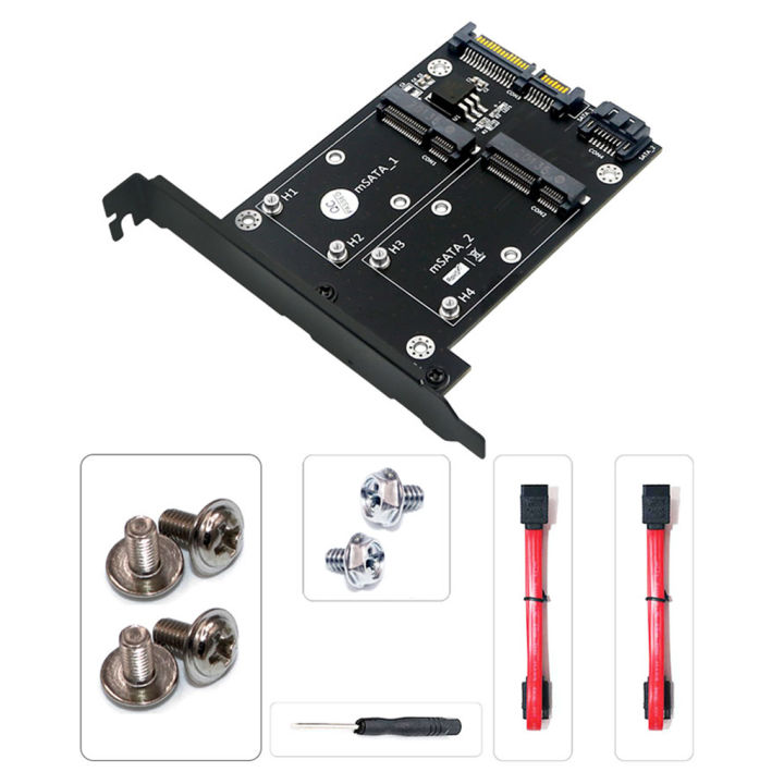 High Speed Msata to Dual SATA3 2-in-1 Converter SSD Full Height Profile ...