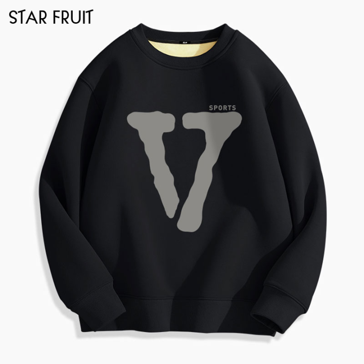 STAR FRUIT เสื้อสเวตเตอร์คอกลมแขนยาวผู้ชายเสื้อหลวม | Lazada.co.th