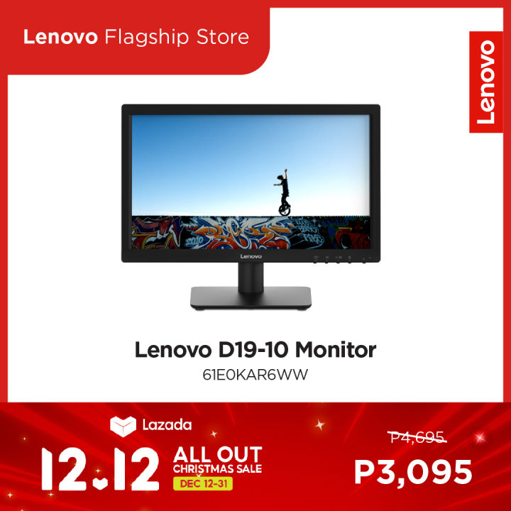 Lenovo D19-10 Monitor 61E0KAR6WW 18.5in 1366x768 TN 5ms 60Hz HDMI VGA ...