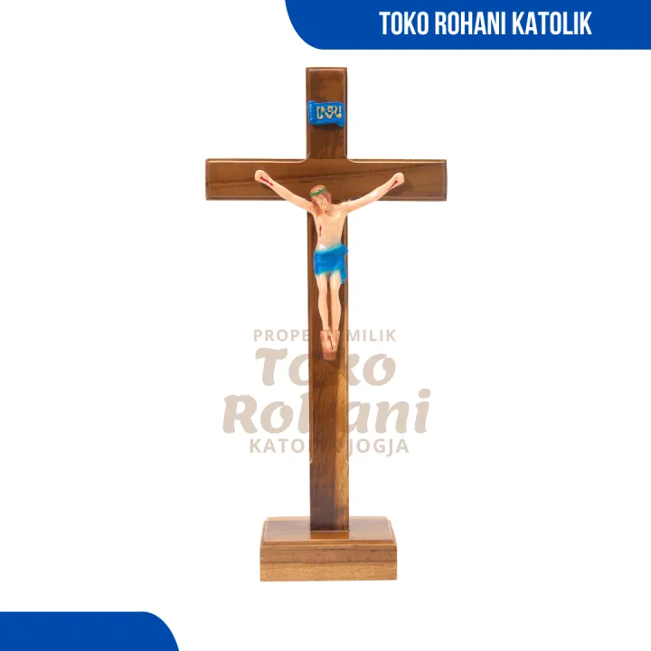 SALIB DUDUK KATOLIK KORPUS FIBER / SALIB MEJA KATOLIK / SALIB PATUNG ...