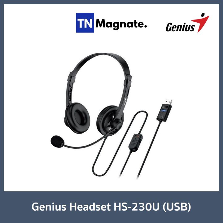[หูฟังพร้อมไมค์] Genius Headset HS-230U Black | Lazada.co.th