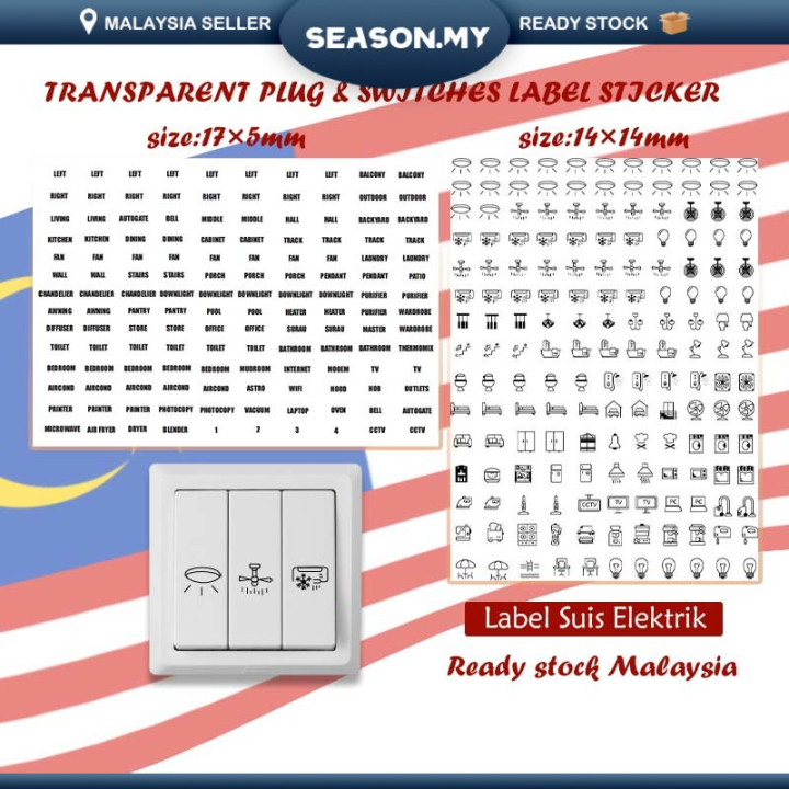 [Ready stock Malaysia] Sticker suis / sticker switch icon & wording 165 ...