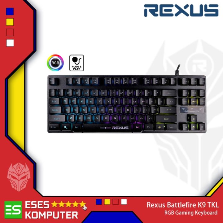 Keyboard Rexus Battlefire K9 TKL Black RGB | Keyboard Gaming | Lazada ...