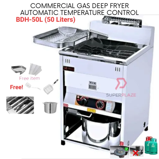 BDH-50L XL Commercial Gas Deep Fryer Stand Landed Automatic Temperature ...