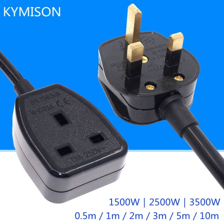 New Power Extension Cord For Singapore Malaysia Iec 3pin Male Plug To Female Outlet Socket Uk