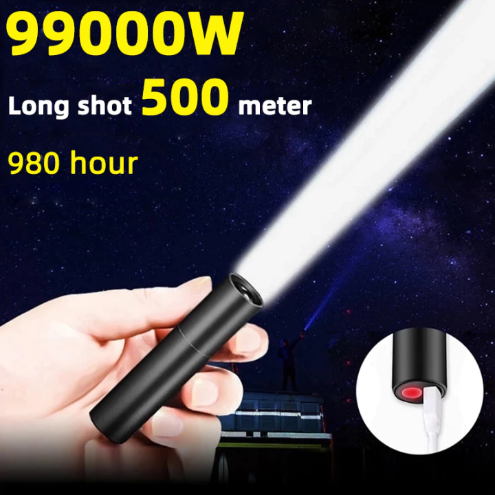 HOHODALINK Senter LED USB Isi Ulang Lampu Lampu Portabel Mini Isi Ulang Lampu Saku Super Terang ...