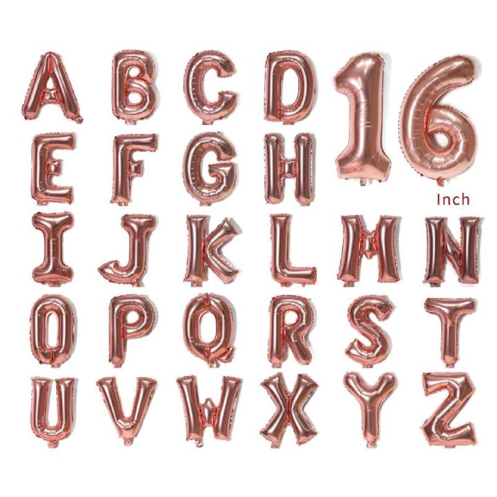 Rose Gold Alphabet Foil Balloon 16Inches A-Z | Lazada