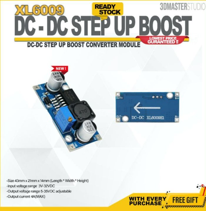 XL6009 XL 6009 DC-DC Step Up Boost Converter4A Adjustable Voltage ...
