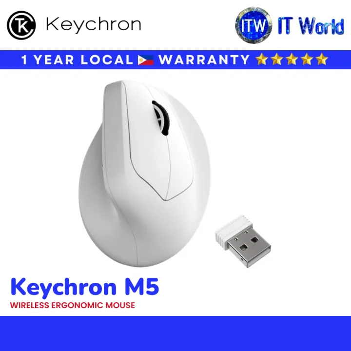 Keychron M5 Wireless Ergonomic Mouse White (M5-A24) | itw | Lazada PH