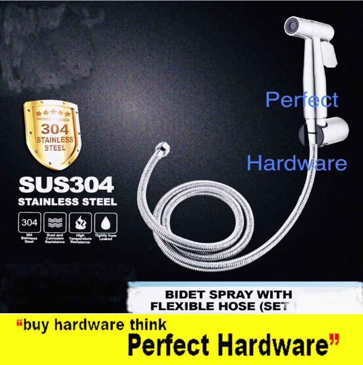 STAINLESS STEEL SUS304 BATHROOM BIDET SPRAY SET WITH HOSE FOR BATHROOM ...